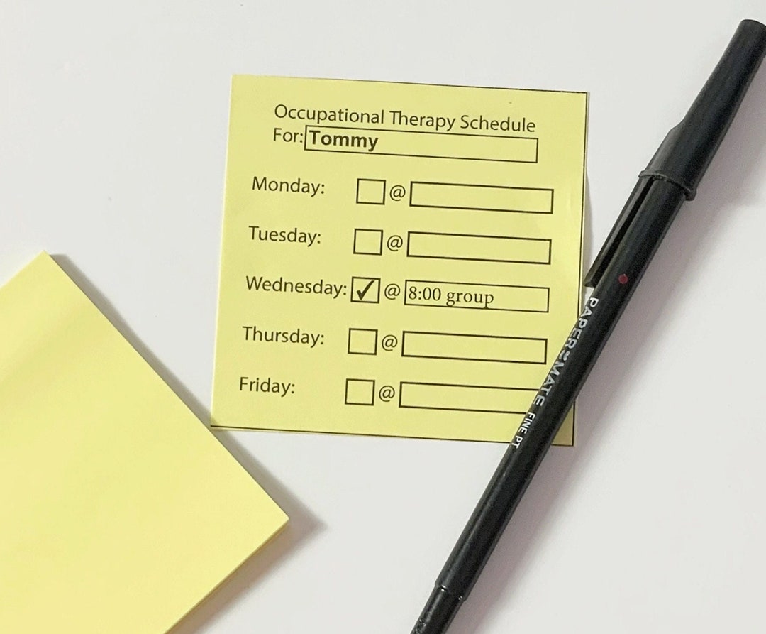 Printable Sticky Notes - Digital Download- OT Schedule Reminder - Etsy