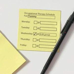 Printable Sticky Notes - Digital Download- OT Schedule Reminder - Etsy