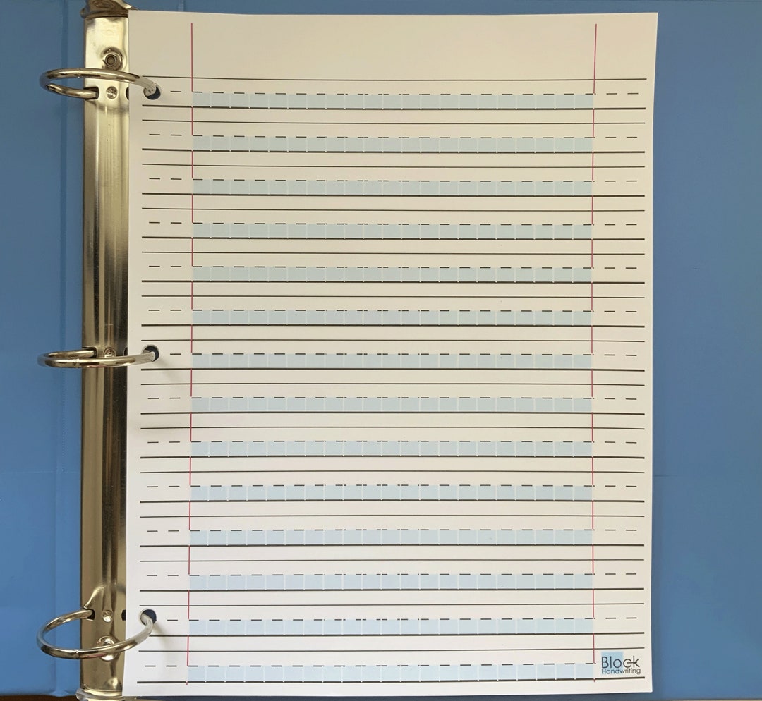 Block Handwriting Filler Paper for Binders-helps With Letters Size and ...