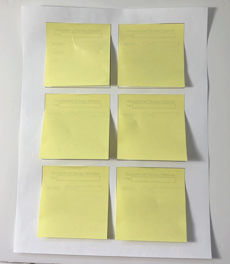 Printable Sticky Notes - Digital Download- OT Schedule Reminder - Etsy