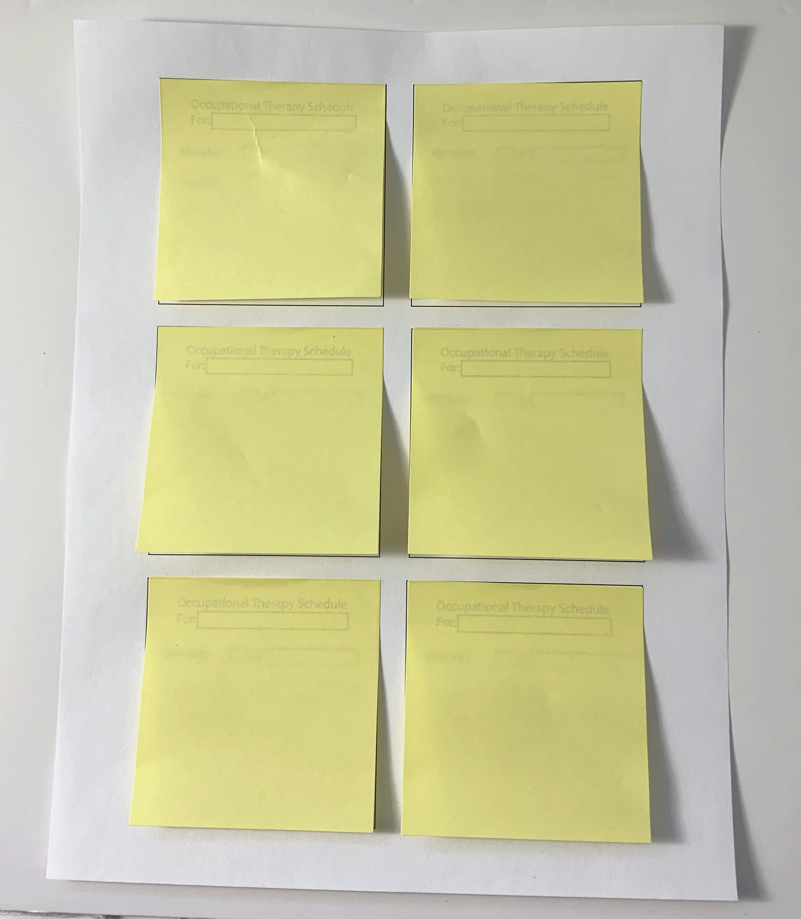 Printable Sticky Notes - Digital Download- OT Schedule Reminder - Etsy