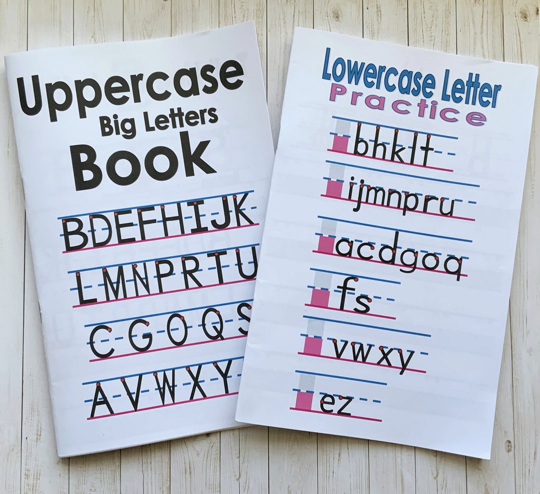 Handwriting Practice Books- Uppercase and Lowercase Letters - Etsy