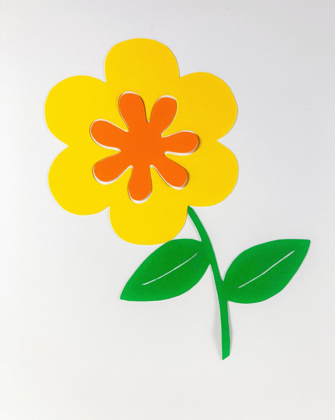 Modern Flower With Stem- Digital Download. Three Cut Layers for a ...