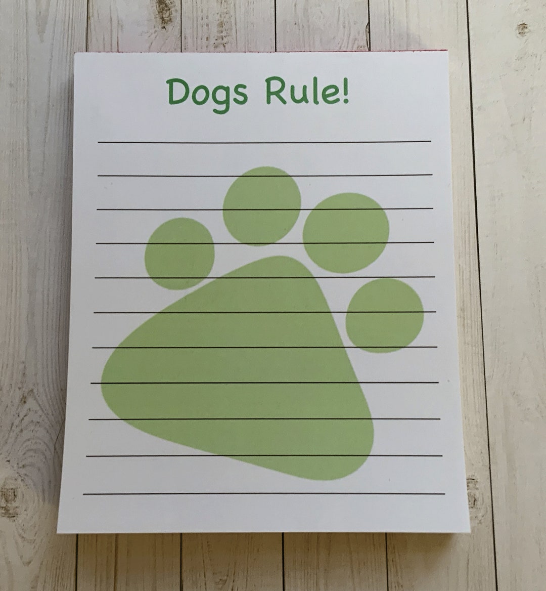 Dogs Rule Notepad With a Paw Print - 50 Sheets - Etsy