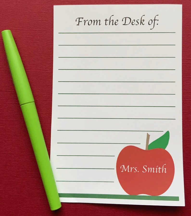 Customizable 4x6 Notepad for Educators-50 Sheets per Pad - Etsy