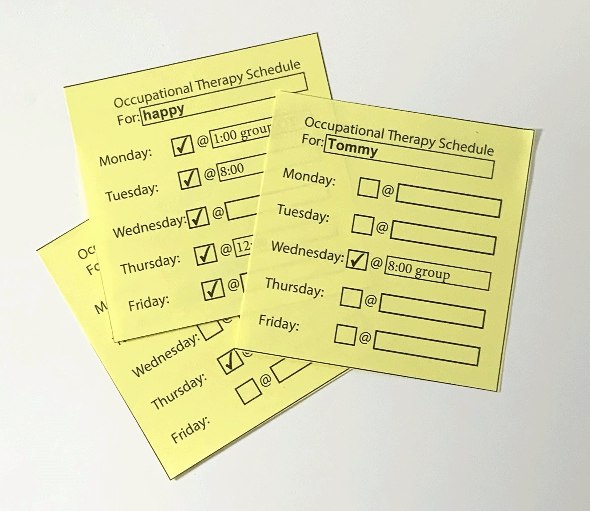 Printable Sticky Notes - Digital Download- OT Schedule Reminder - Etsy