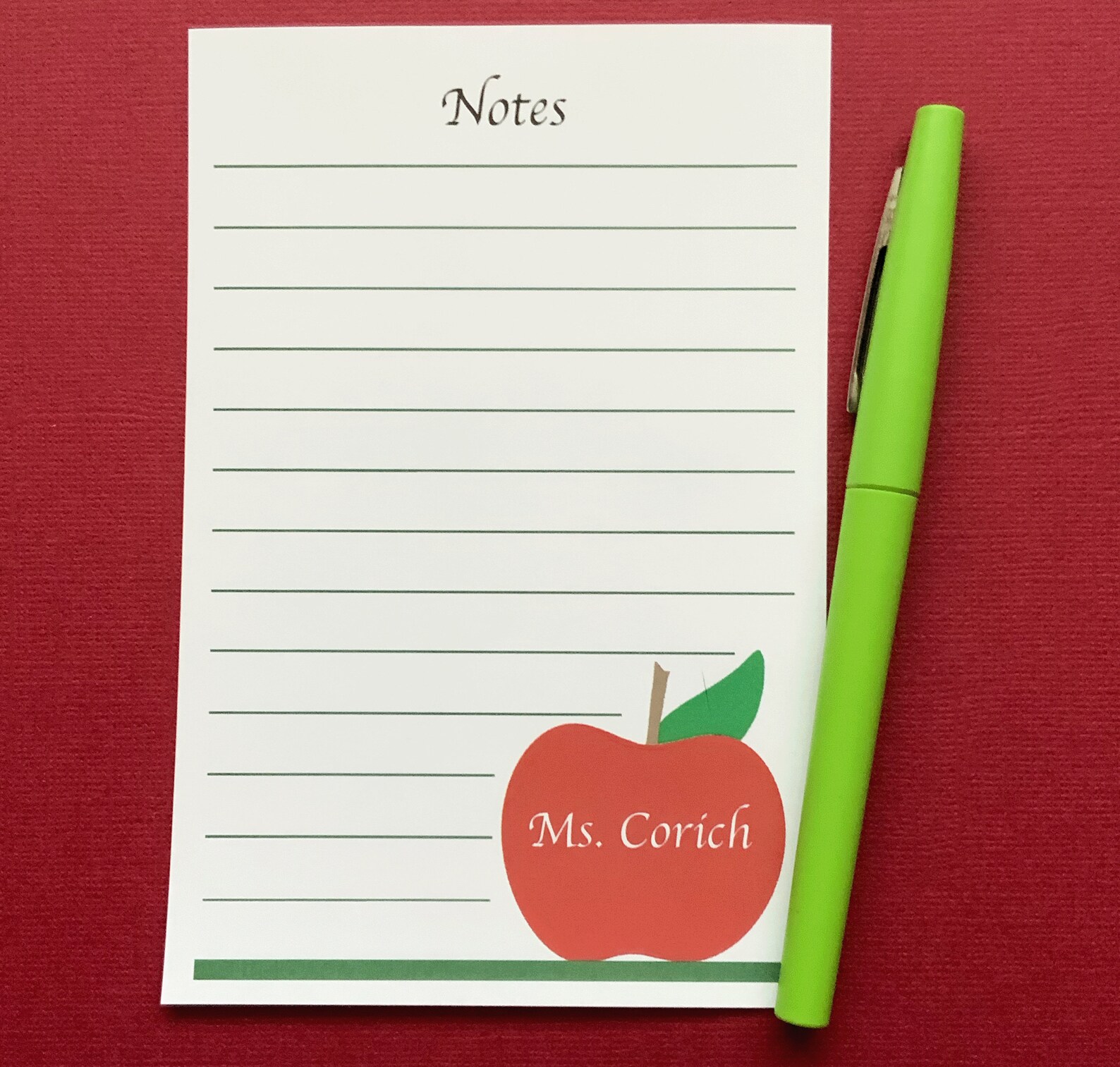 Customizable 4x6 Notepad for Educators-50 Sheets per Pad - Etsy