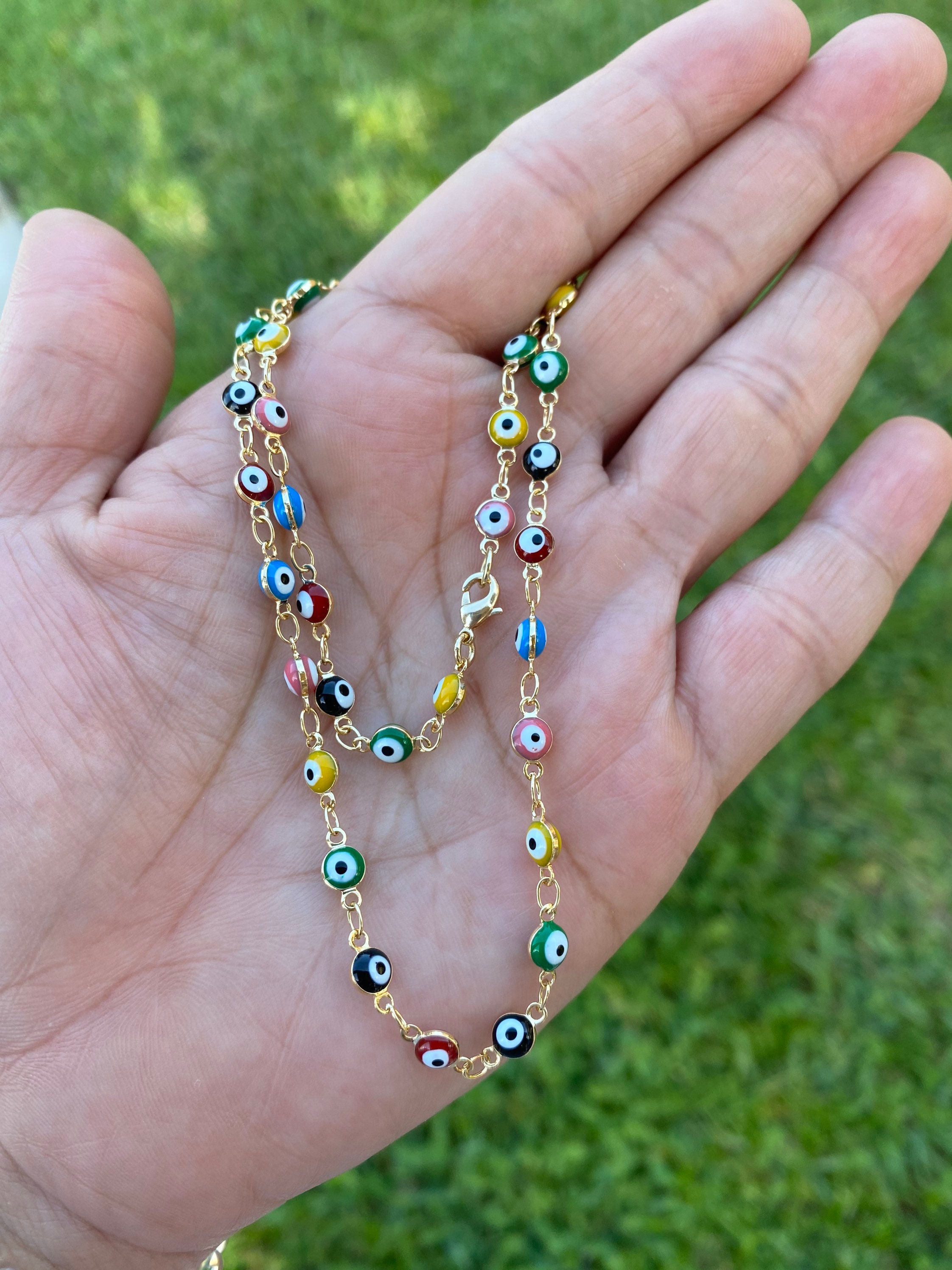 Evil Eye Chain Gold Filled Necklace Mal De Ojo Jewelry - Etsy