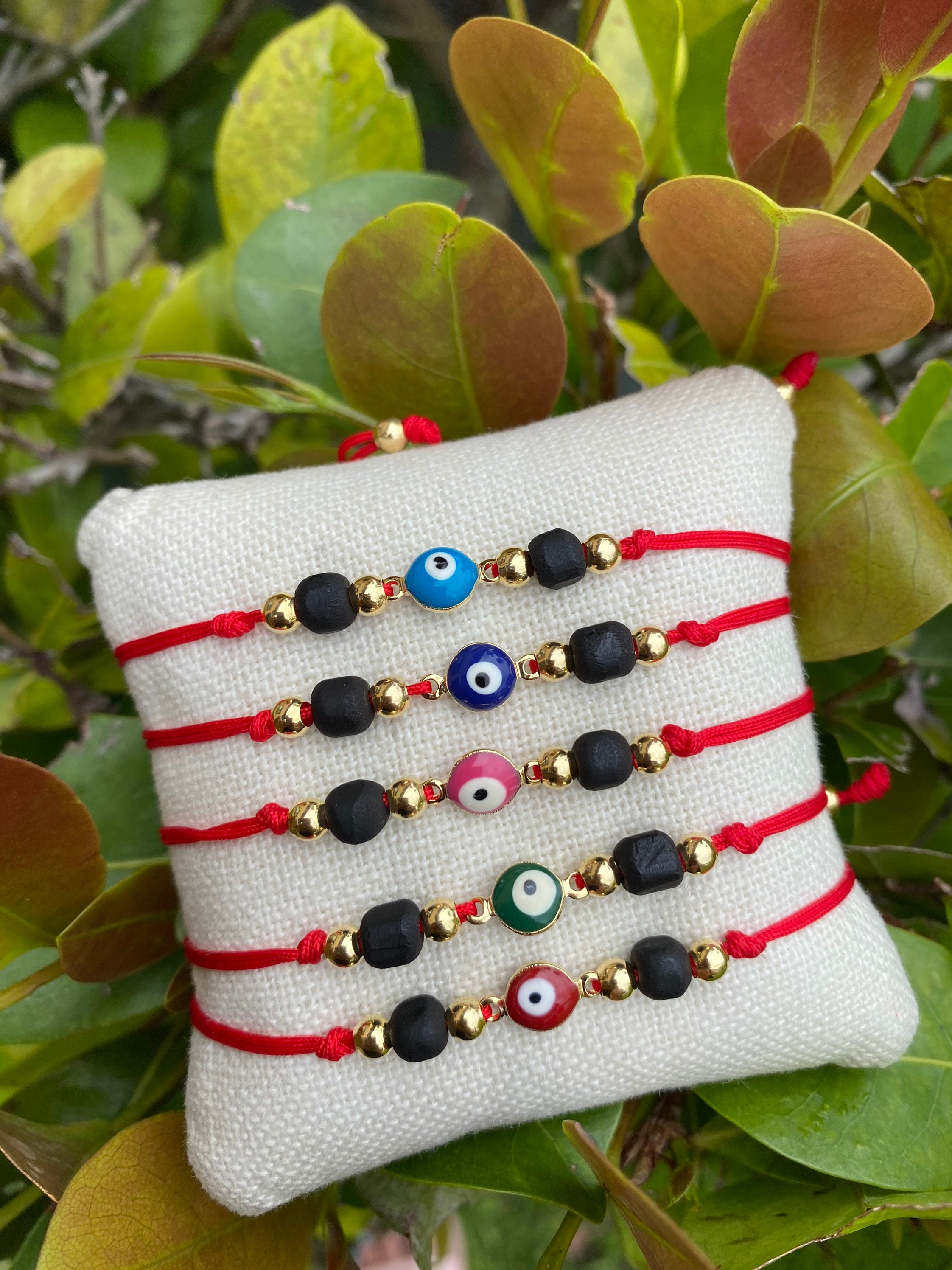 Genuine Azabache and Evil Eye Bracelet, Adjustable Bracelet, Gold ...