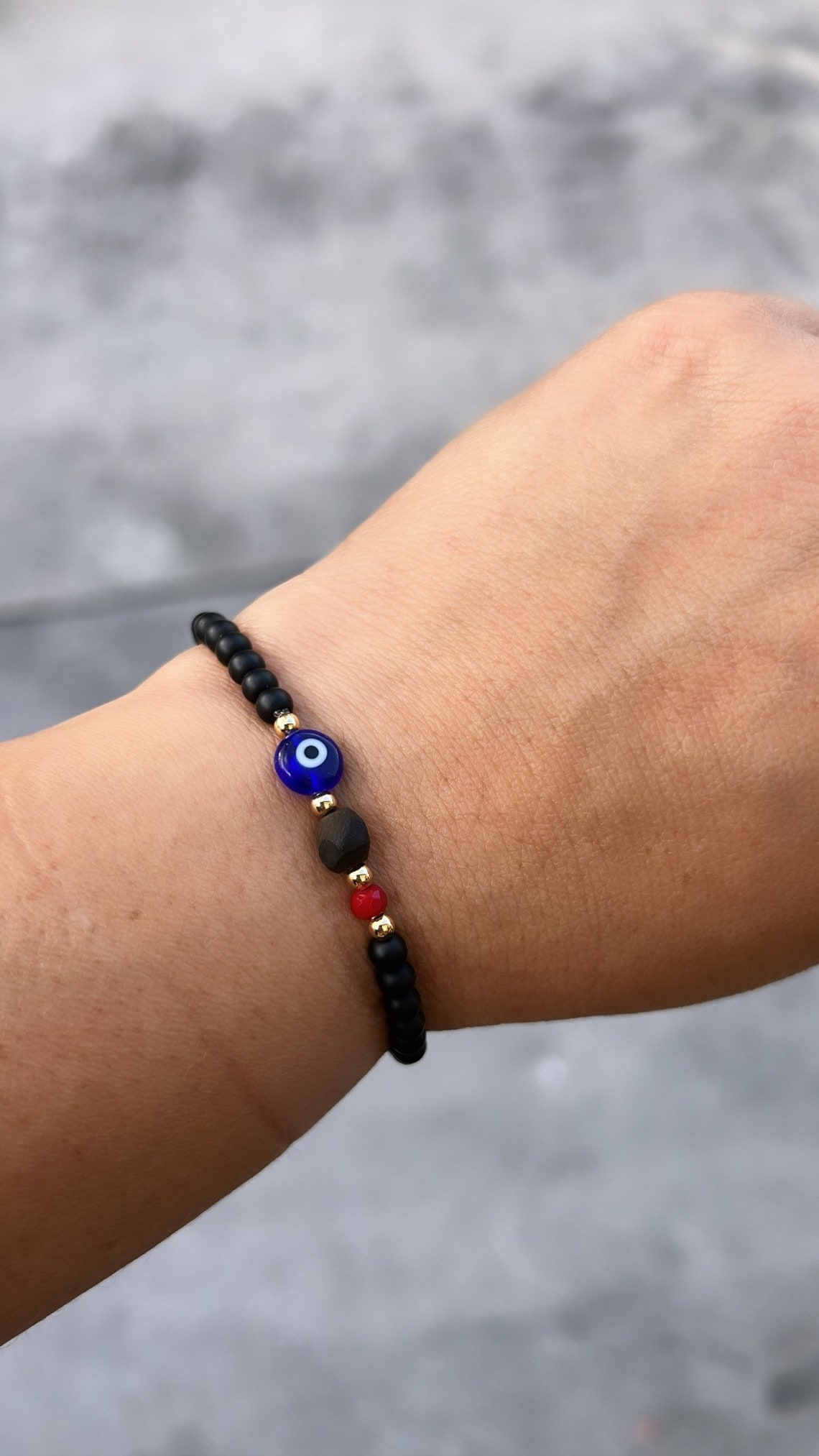 Evil Eye Azabache Bracelet: Black Onyx Protection Beads - Etsy