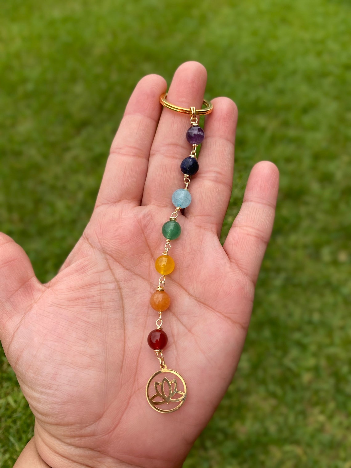 Chakras Keychain Wire Wrapped Keychain 7 Chakras | Etsy