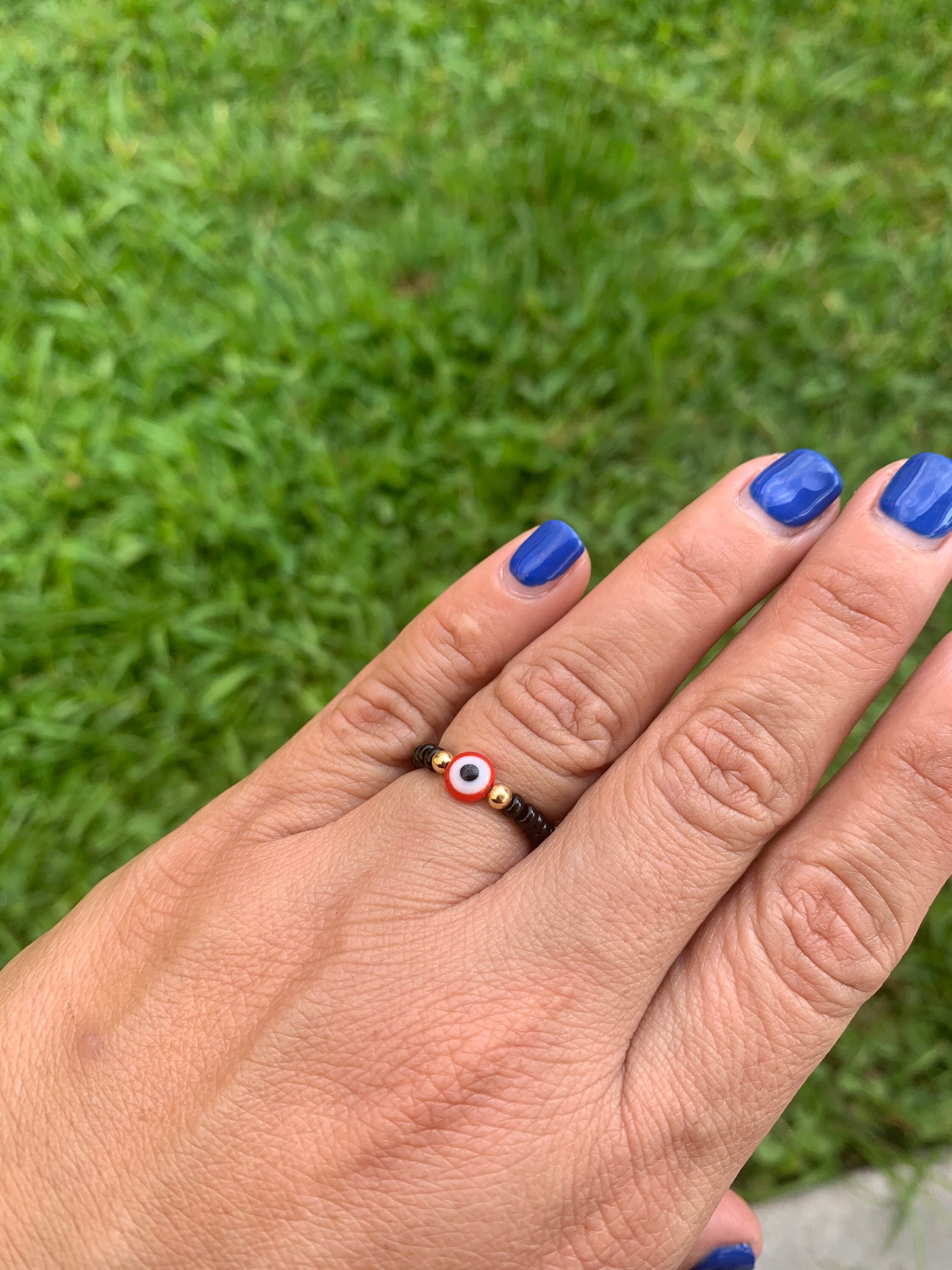 Evil Eye Rings Elastic Rings Evil Eye Jewelry Black Seed | Etsy