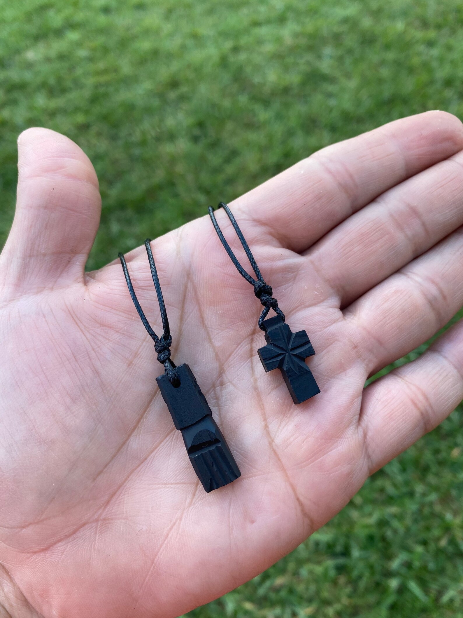 Azabache Cross Necklace Jet Stone Necklace necklace for | Etsy