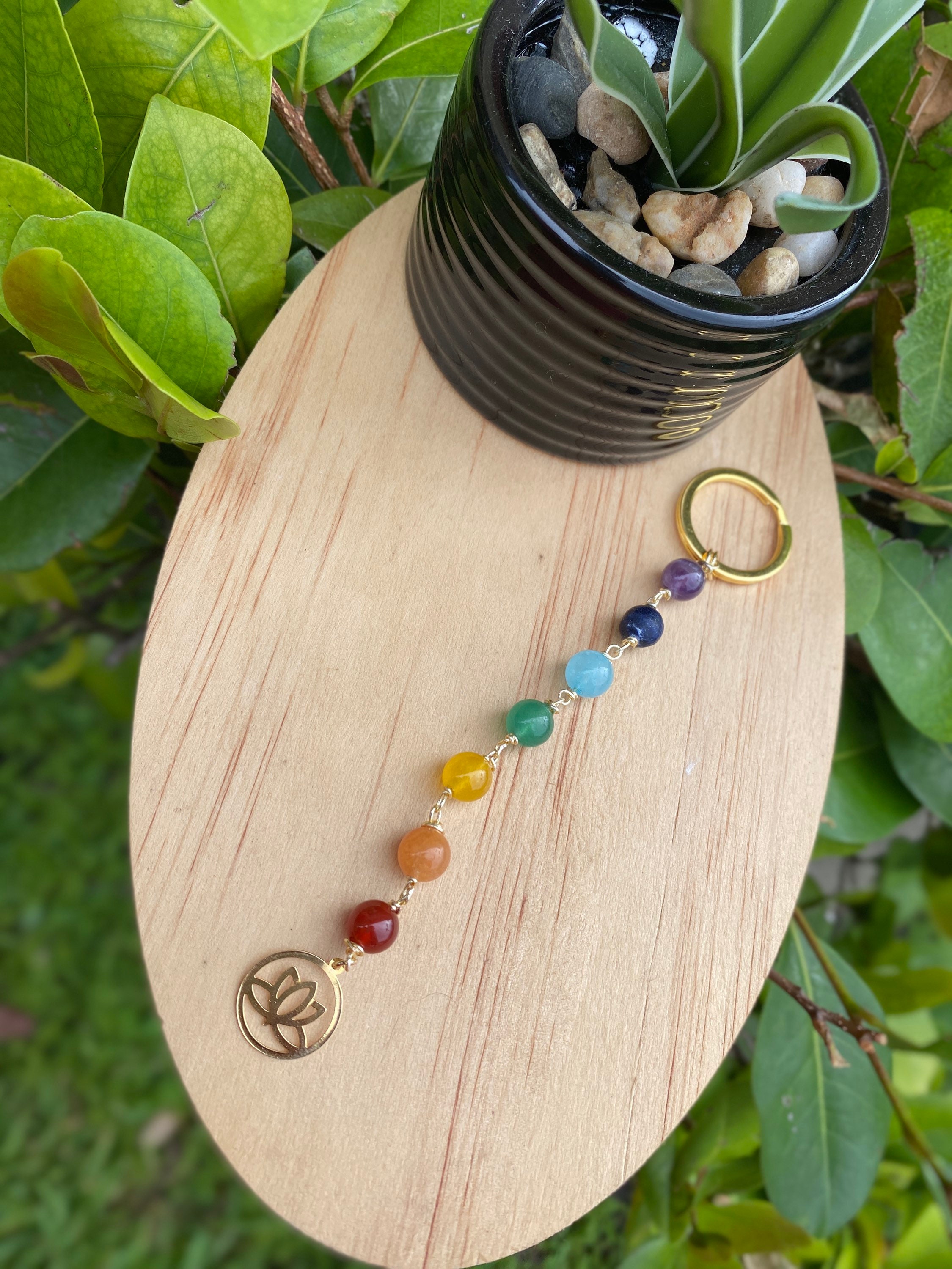 Chakras Keychain Wire Wrapped Keychain 7 Chakras | Etsy