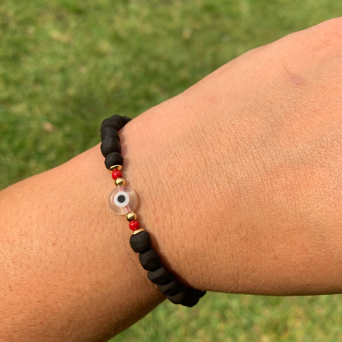 Black Azabache Bracelet Adjustable Evil Eye Protection | Etsy