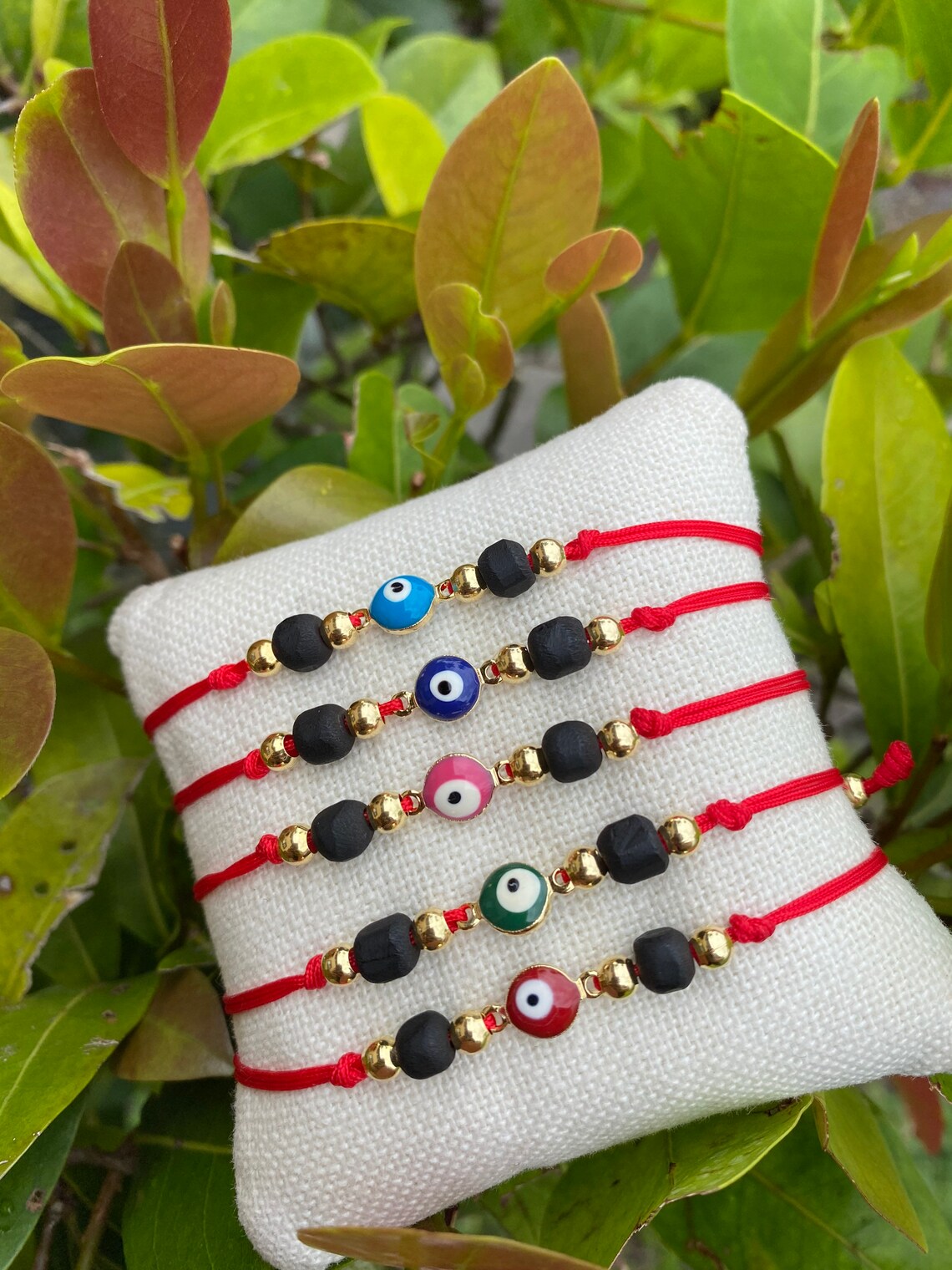 Genuine Azabache and Evil Eye Bracelet, Adjustable Bracelet, Gold ...