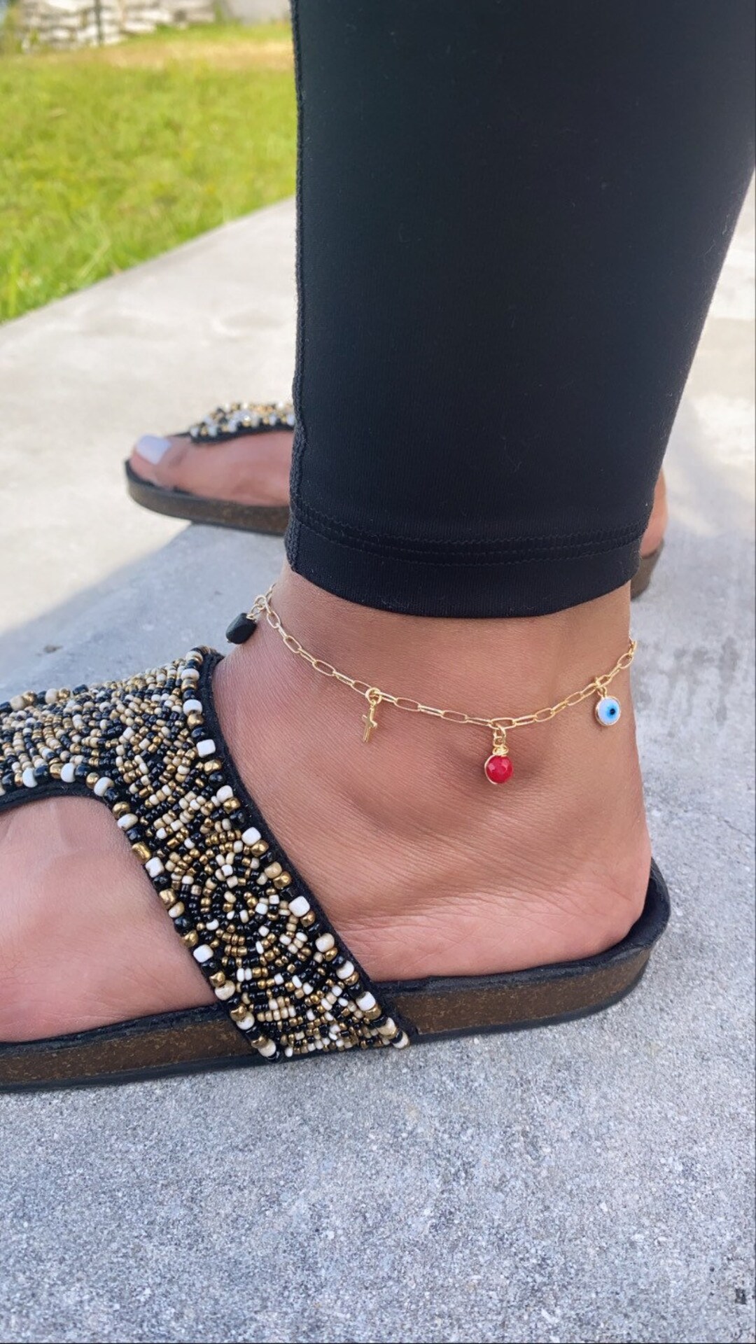 ANKLET • Anklet for Protection • Azabache Anklet • Jet Stone Jewelry ...