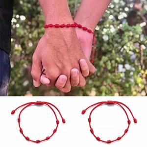 7 Knots Red Protection Bracelet Red String Bracelet - Etsy