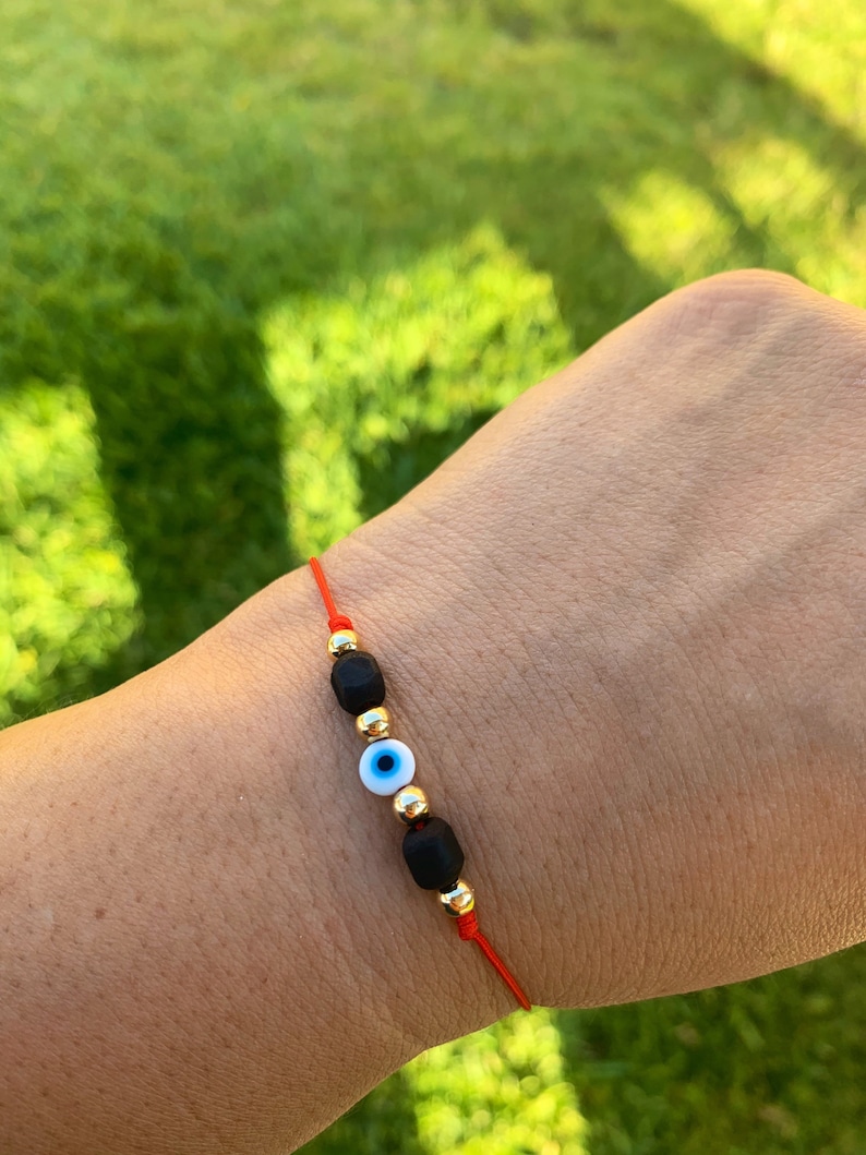 Adjustable Azabache and Evil Eye Bracelet Protection Jewelry - Etsy