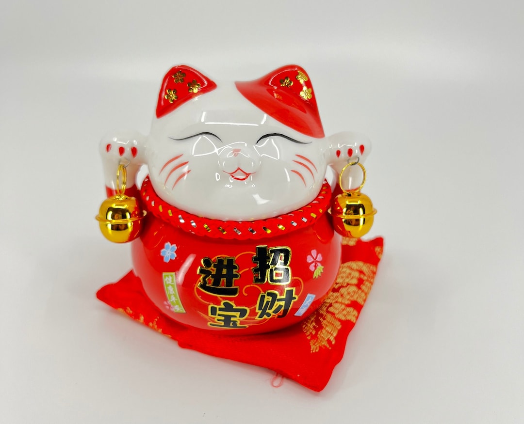 Japanese Maneki Neko Lucky Cat Figurine Beckoning Cat Figureluck Cat ...