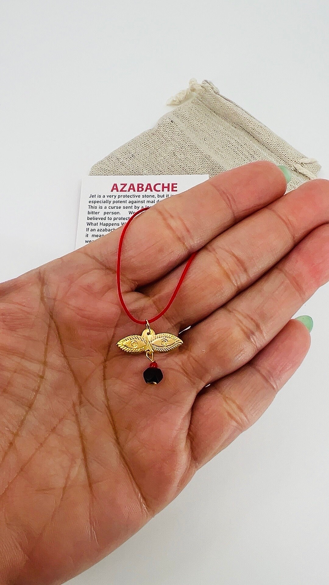 10K Gold Azabache Pendant: Jet Stone Evil Eye Amulet - Etsy