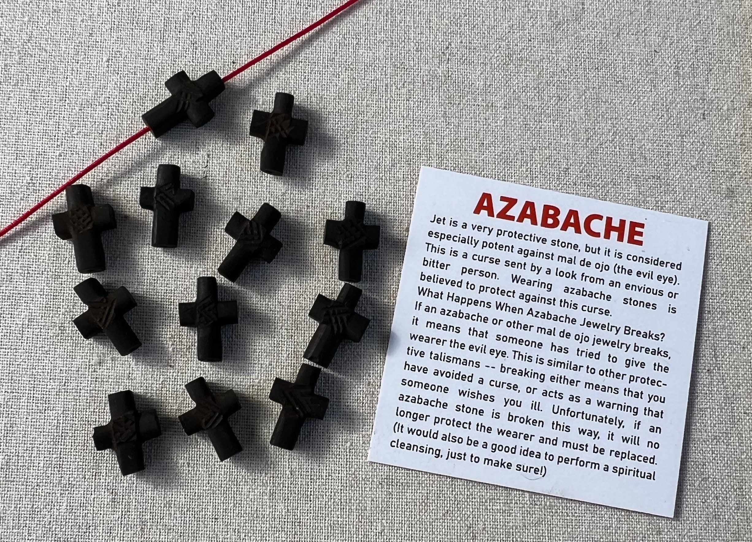 12 Pcs Genuine Azabache Cross Azabache Beads Jet Stone | Etsy