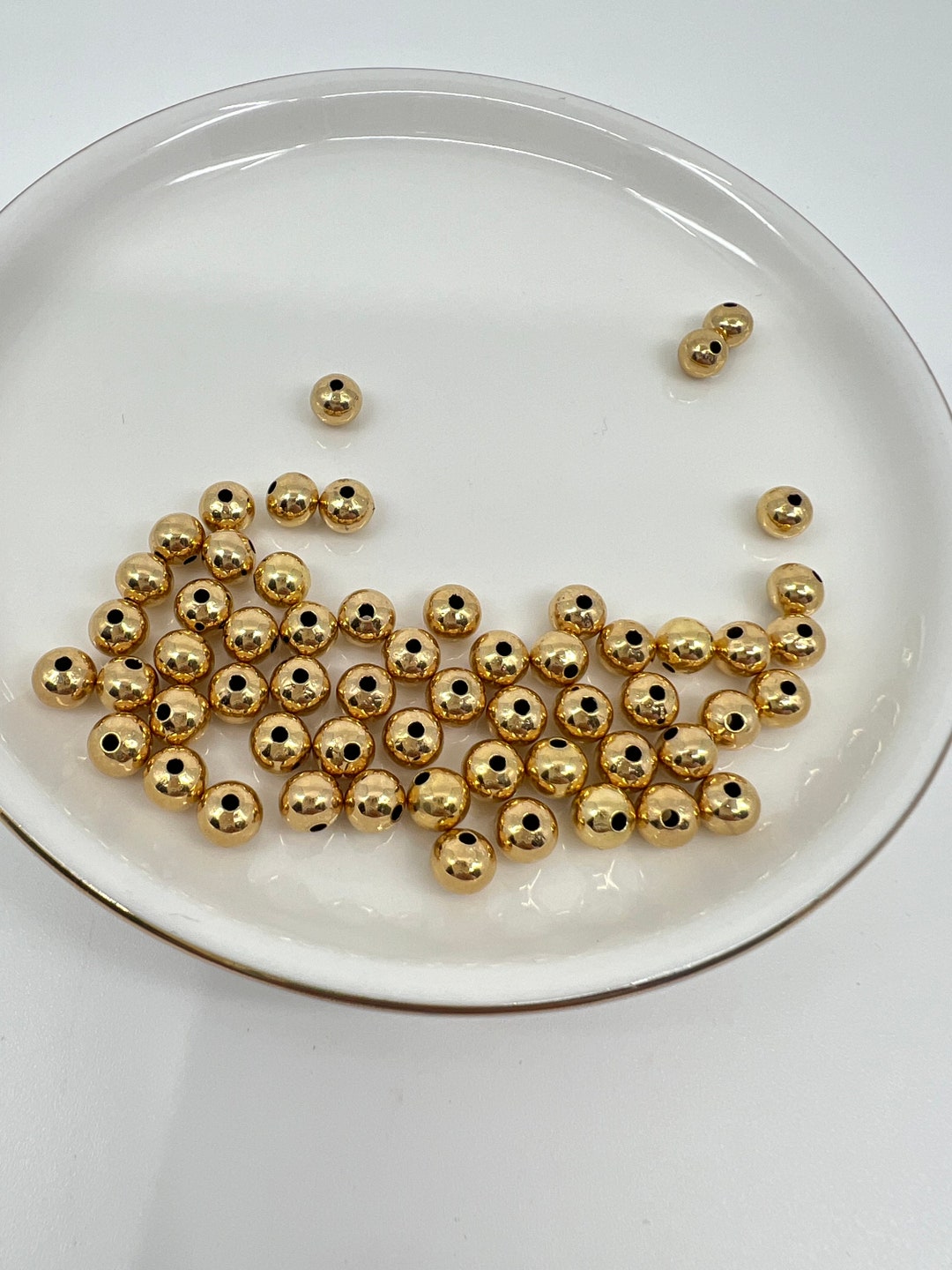 6 Mm Gold Filled Beads • Gold Spacers • Gold Beads• Jewelry Supplies ...