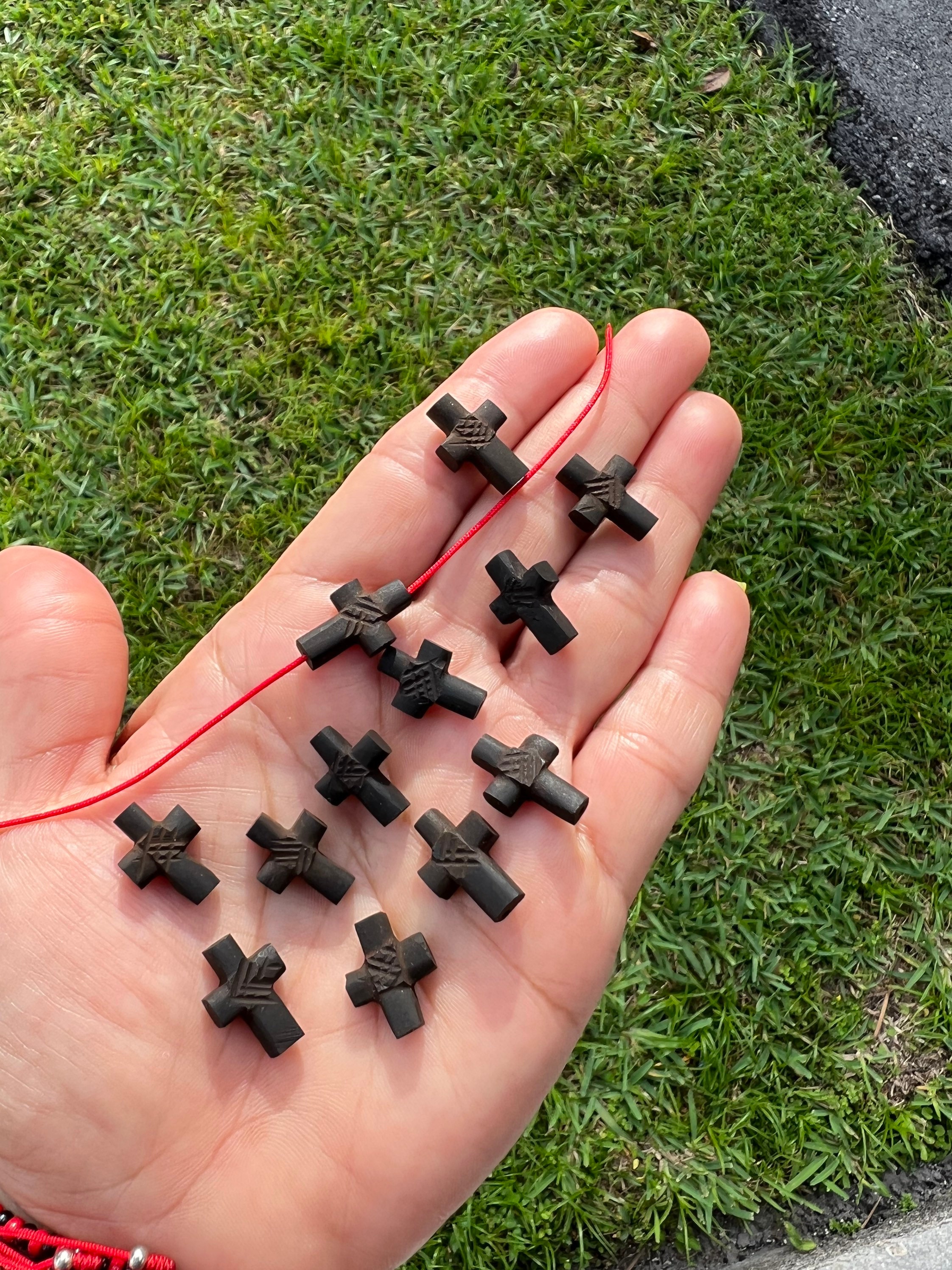12 Pcs Genuine Azabache Cross Azabache Beads Jet Stone | Etsy