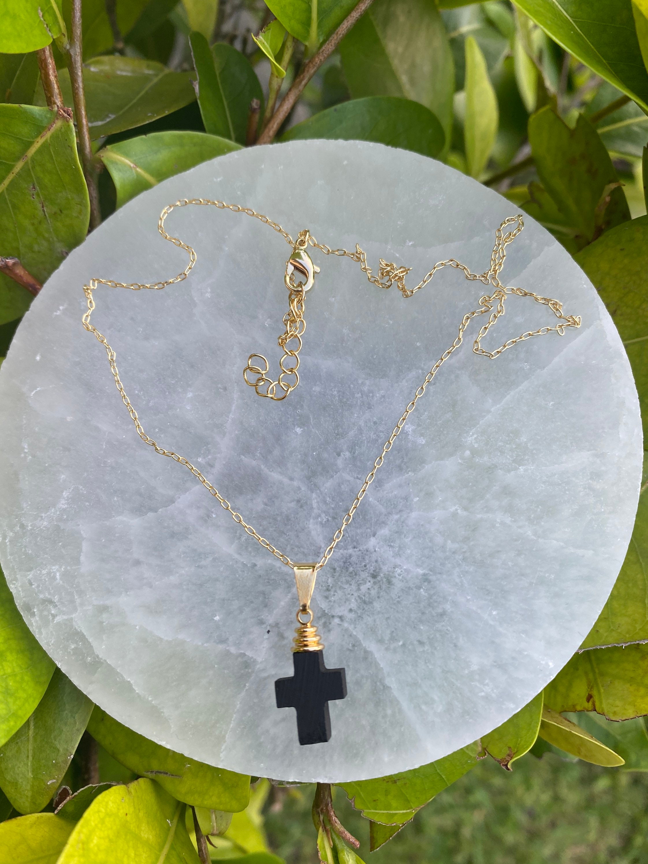 Genuine Azabache Jet Stone Necklace Gold Filled Chain with | Etsy
