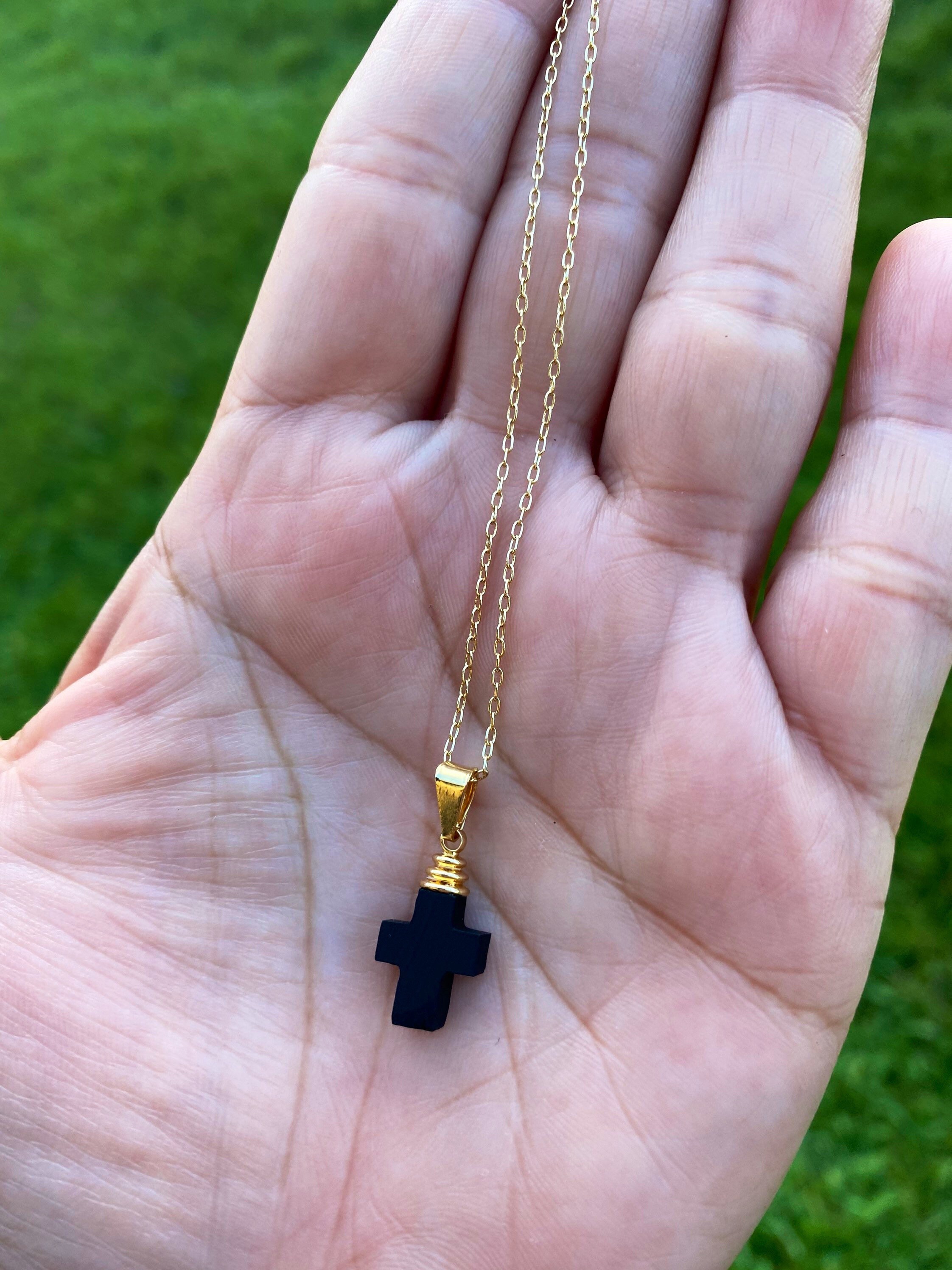 Genuine Azabache Jet Stone Necklace Gold Filled Chain with | Etsy