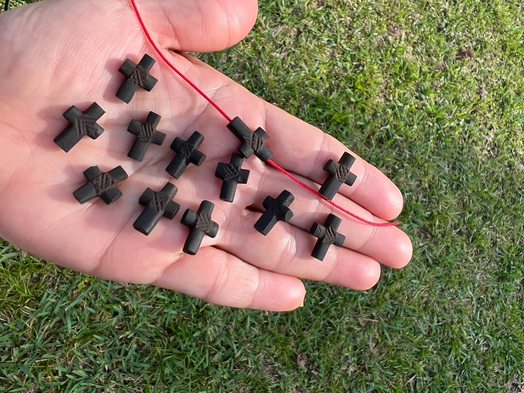 12 Pcs Genuine Azabache Cross • Azabache Beads• Jet Stone• Protection ...