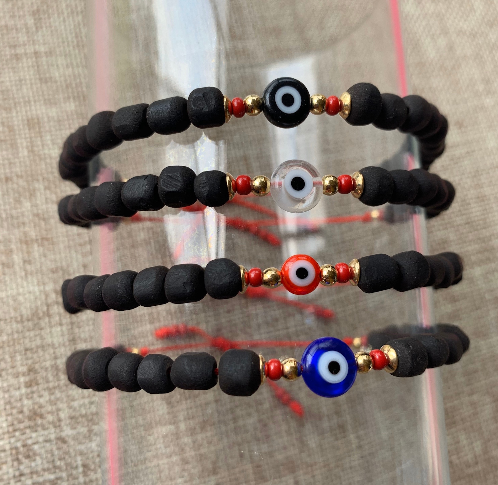 Black Azabache Bracelet Adjustable Evil Eye Protection | Etsy