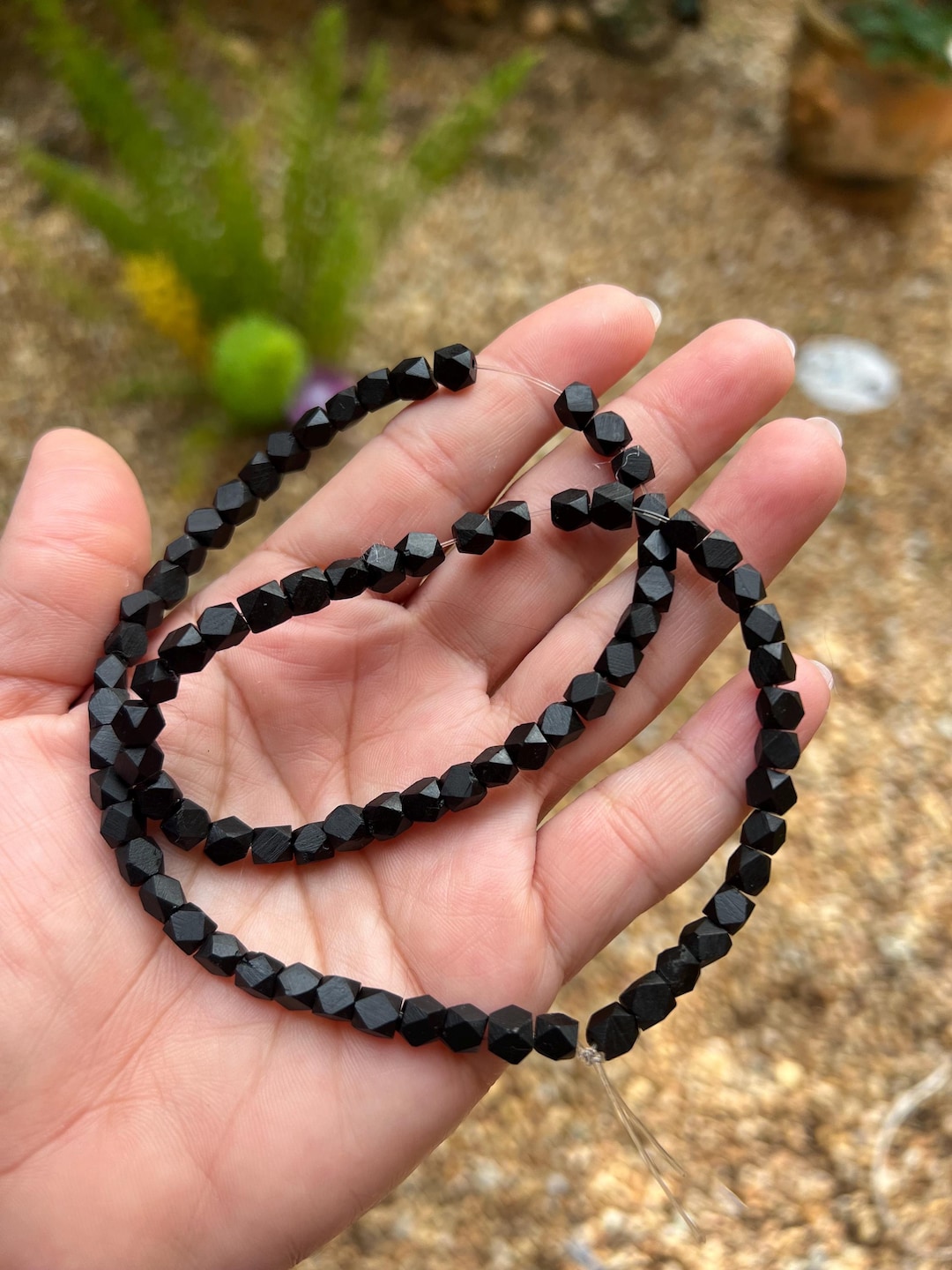 Genuine Azabache Beads for Jewelry • Jet Stone Beads • 5 Mm Faceted ...