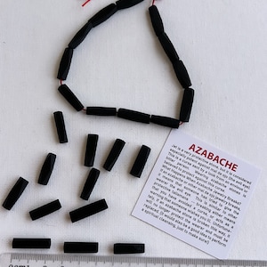 12 Pcs Tube Azabache • Jet Stone Beads • Azabache Beads • Azabache Tube ...