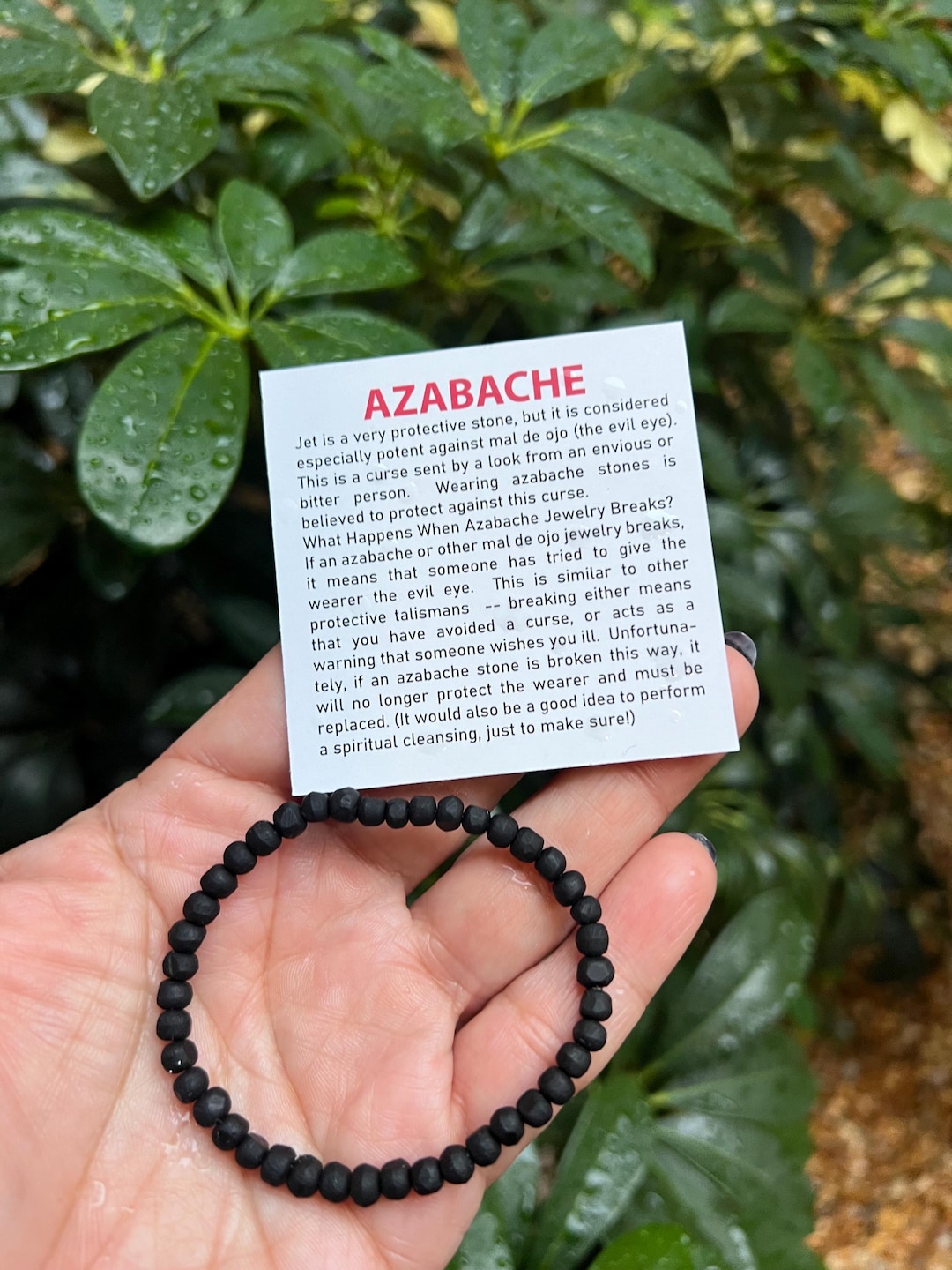Genuine Azabache Beaded Bracelet: Unisex Jet Stone Protection - Etsy