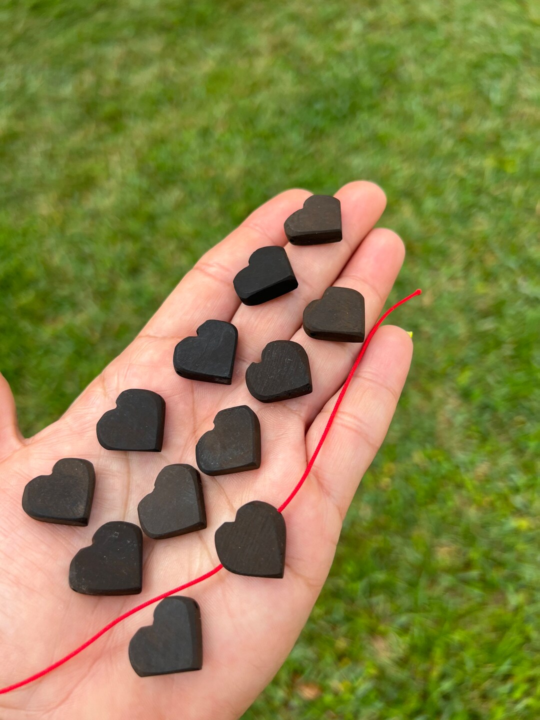 Azabache Heart Side Drill Hole •azabache Wholesale • Jet Stone Beads ...