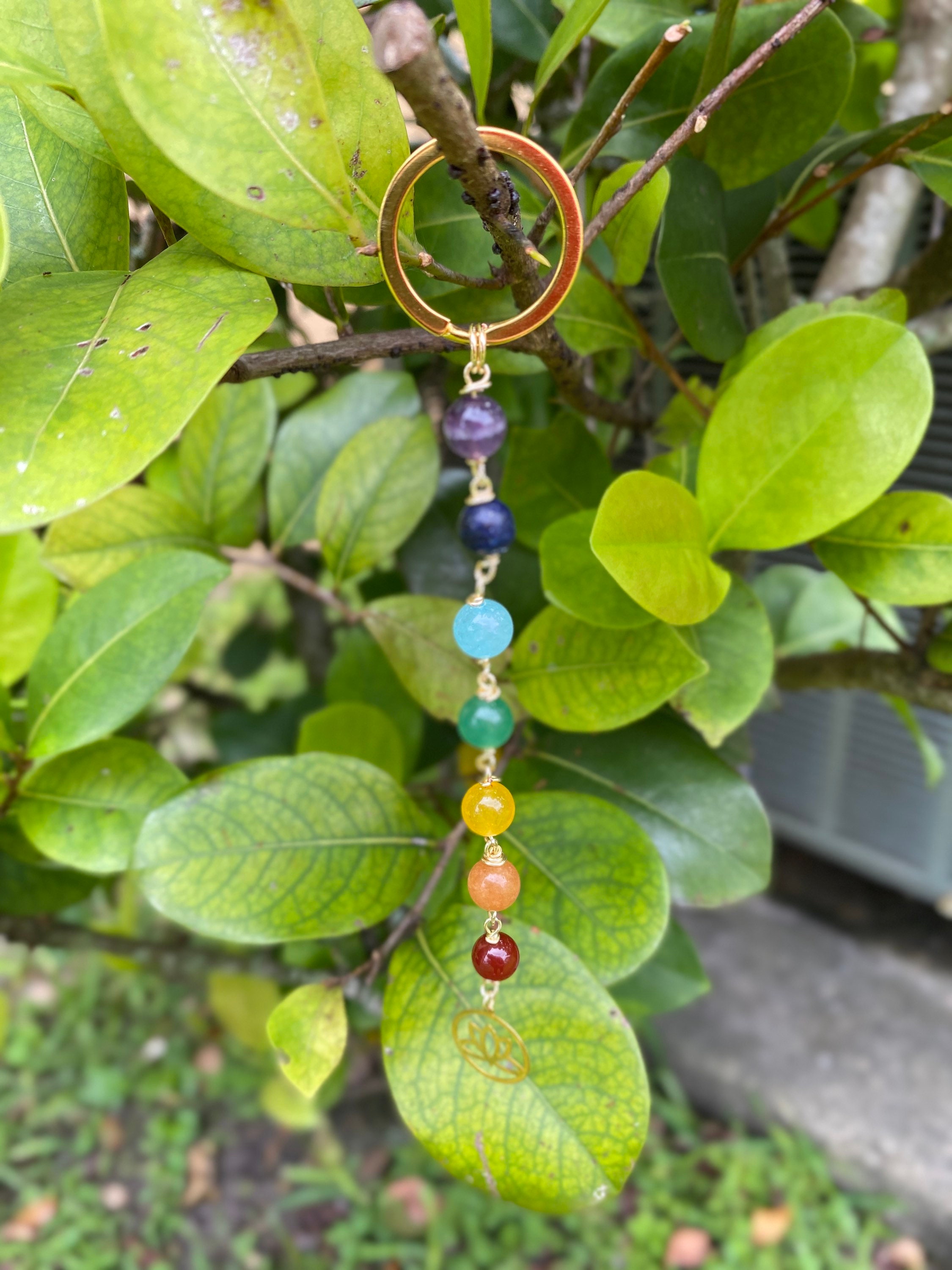 Chakras Keychain Wire Wrapped Keychain 7 Chakras | Etsy
