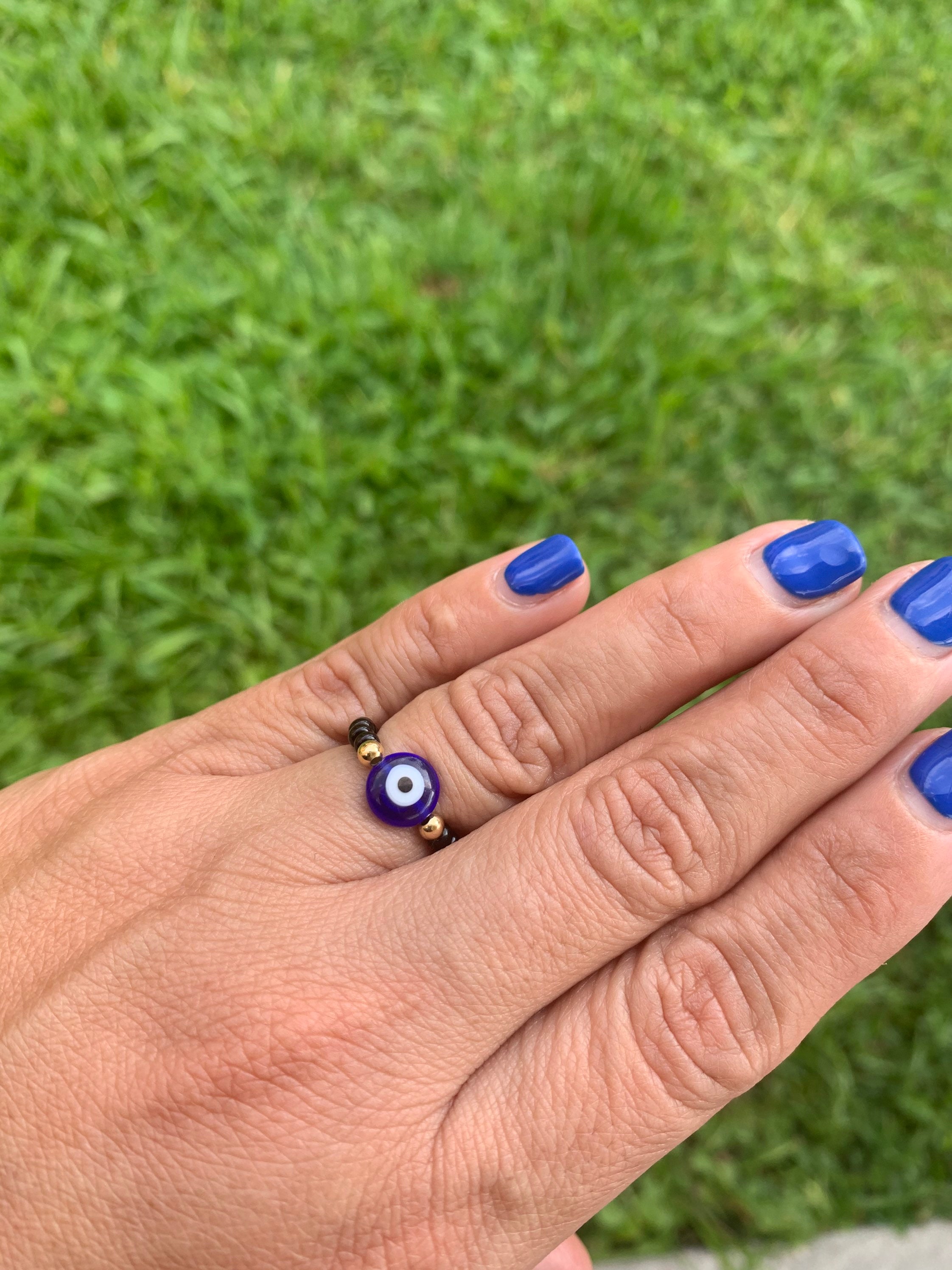 Evil Eye Rings Elastic Rings Evil Eye Jewelry Black Seed | Etsy