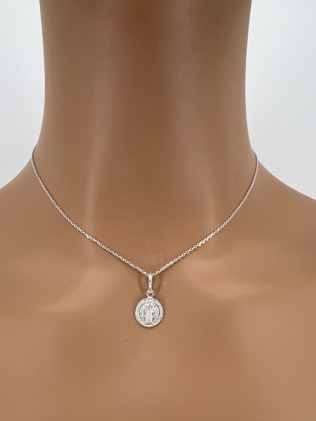 Saint Benedict Medal• Sterling Silver Saint Benedict • Saint for ...