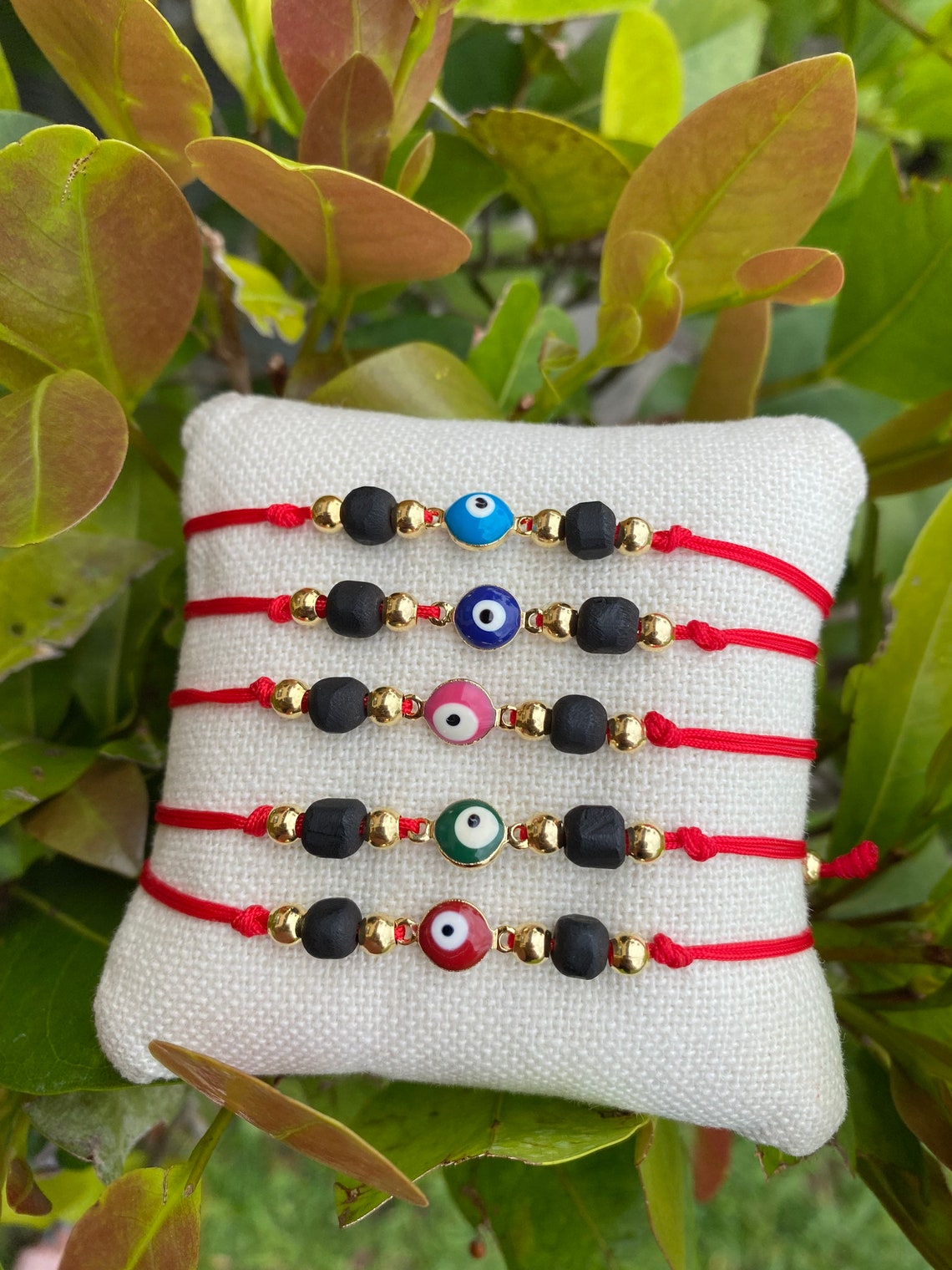 Genuine Azabache and Evil Eye Bracelet, Adjustable Bracelet, Gold ...