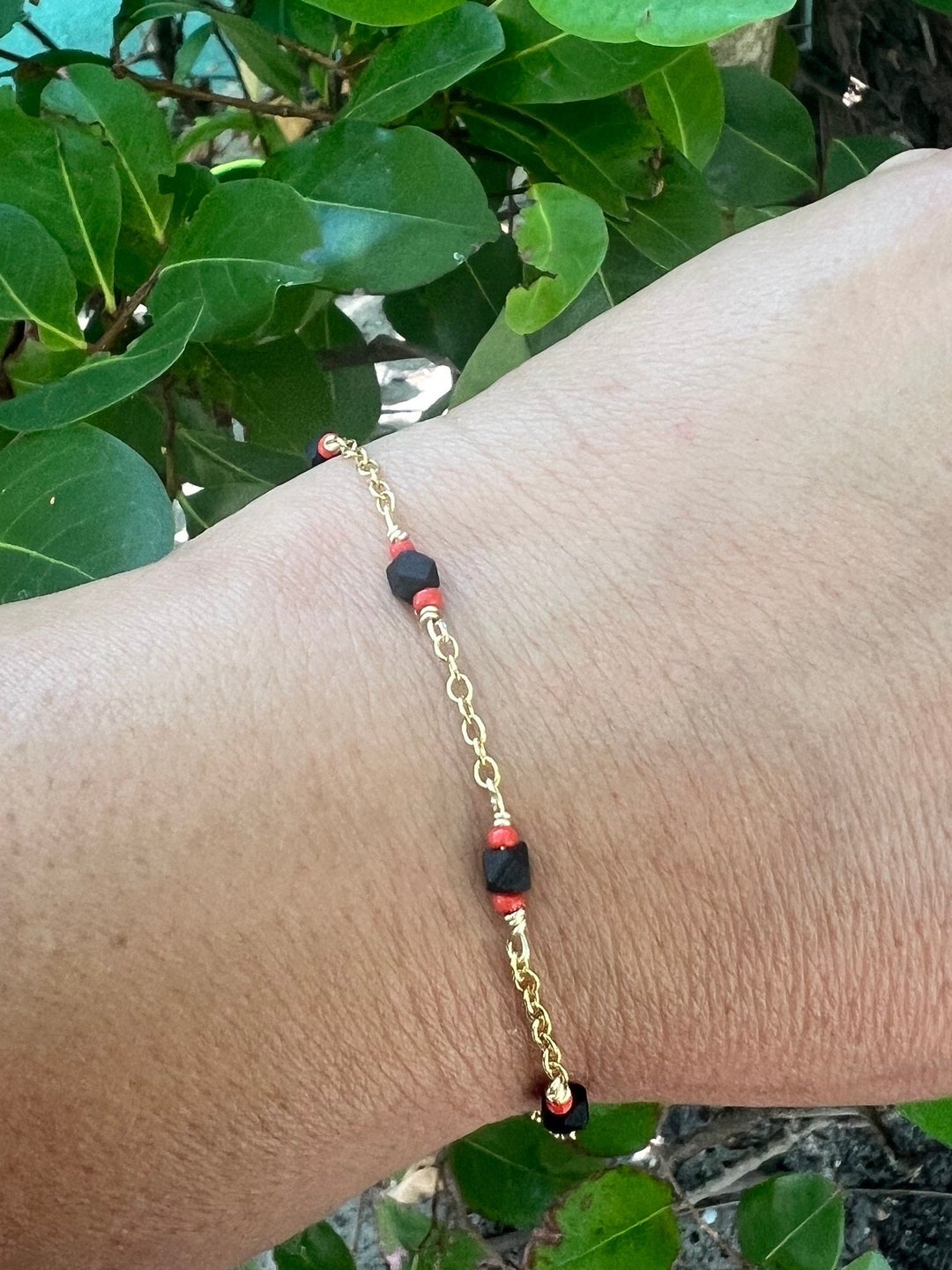 Genuine Azabache Bracelet: 18K Goldfilled Chain, Protection Jewelry - Etsy