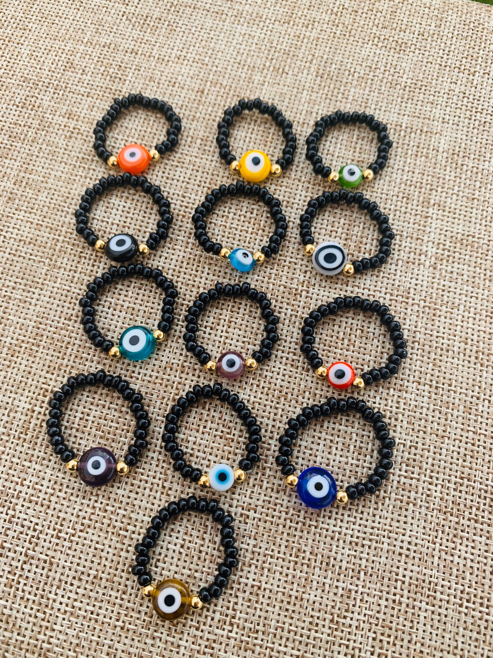 Evil Eye Rings Elastic Rings Evil Eye Jewelry Black Seed | Etsy