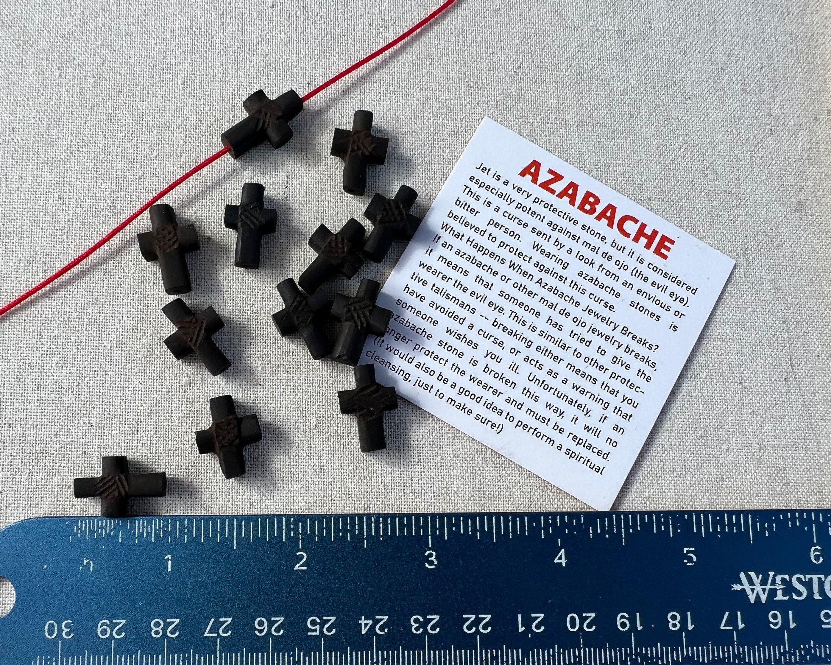 12 Pcs Genuine Azabache Cross Azabache Beads Jet Stone | Etsy