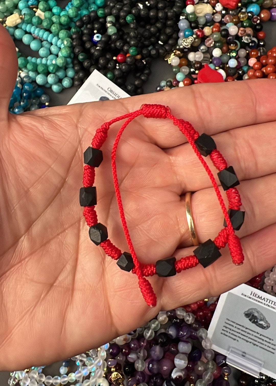 Handmade Azabache Bracelet: Red String Juju Protection Jewelry - Etsy