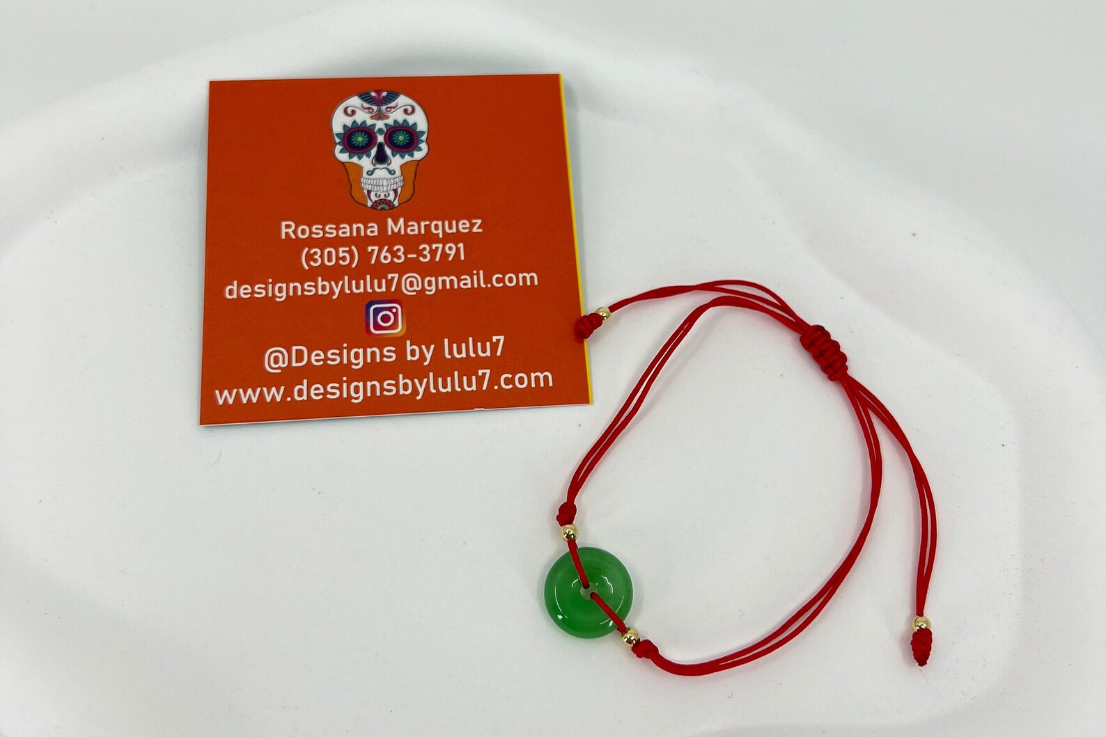Jade Donut Bracelet: Red String, 18K Gold Filled Beads, Good Luck ...