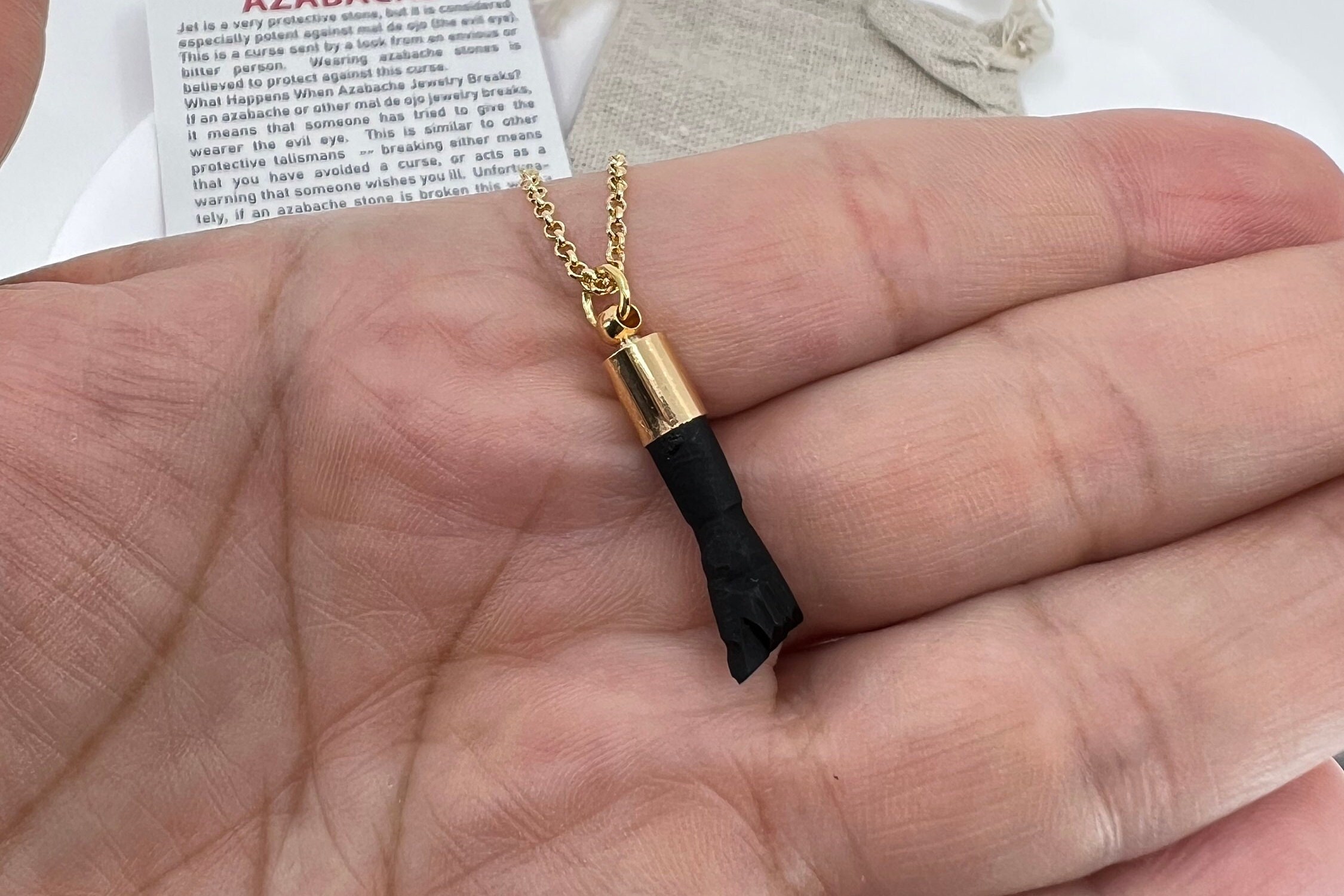 Genuine Azabache Necklace: Handmade Gold Filled Fist Amulet - Etsy