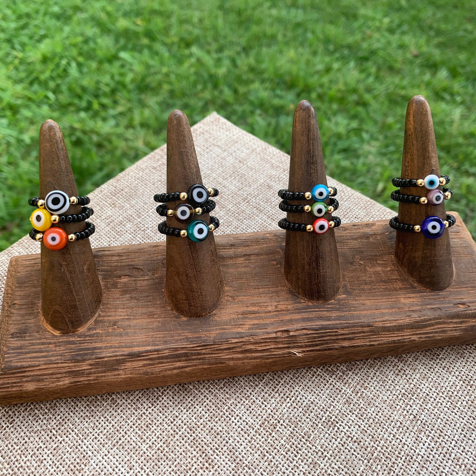 Evil Eye Rings Elastic Rings Evil Eye Jewelry Black Seed | Etsy