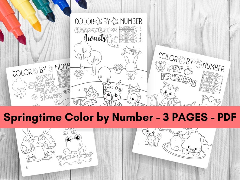 Printable Color by Number | Printable Spring Activity | Printable ...