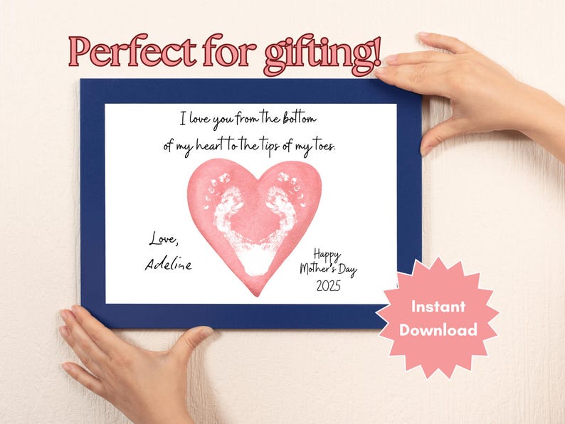 Printable Mother’s Day Footprint Art – DIY Keepsake Craft for Kids ...