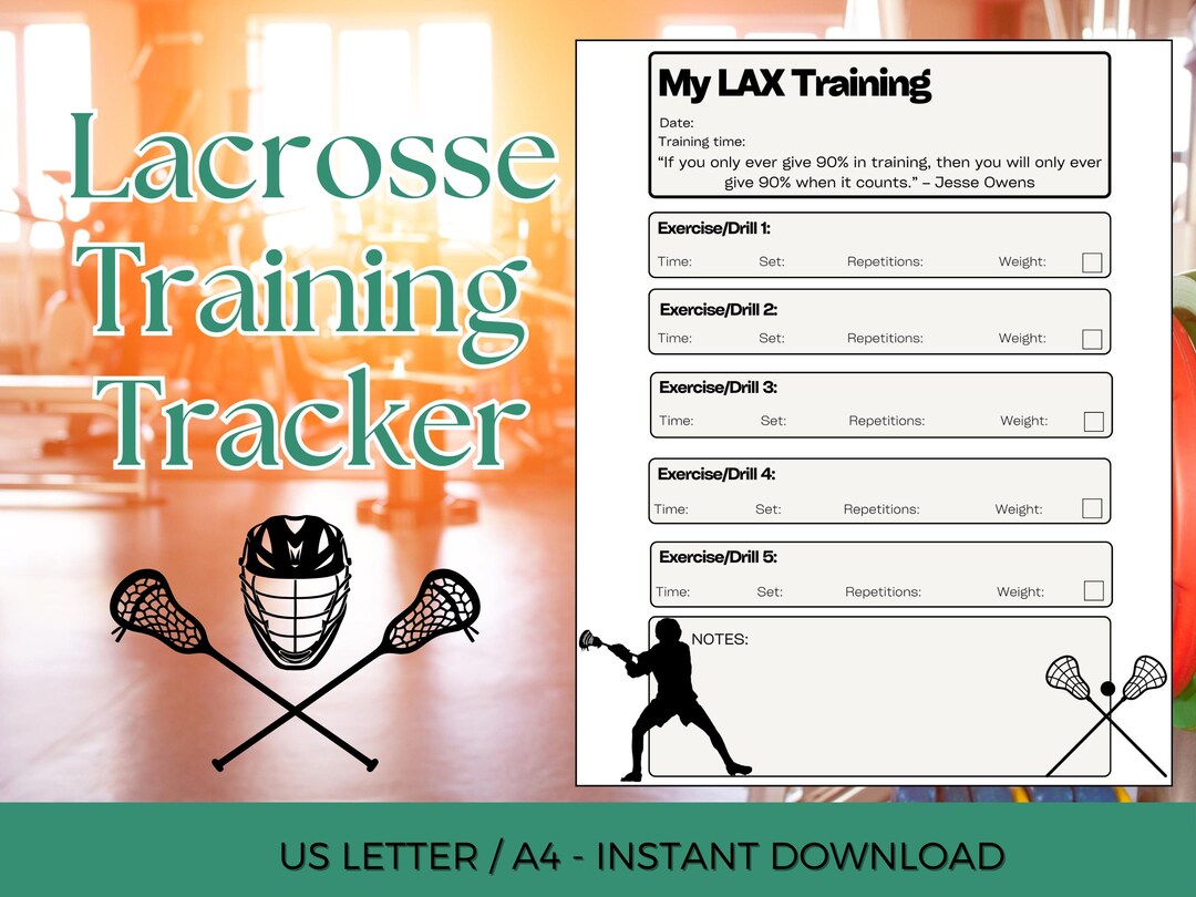 Printable Lacrosse Training Tracker – Coach Planner & Athlete Workout ...